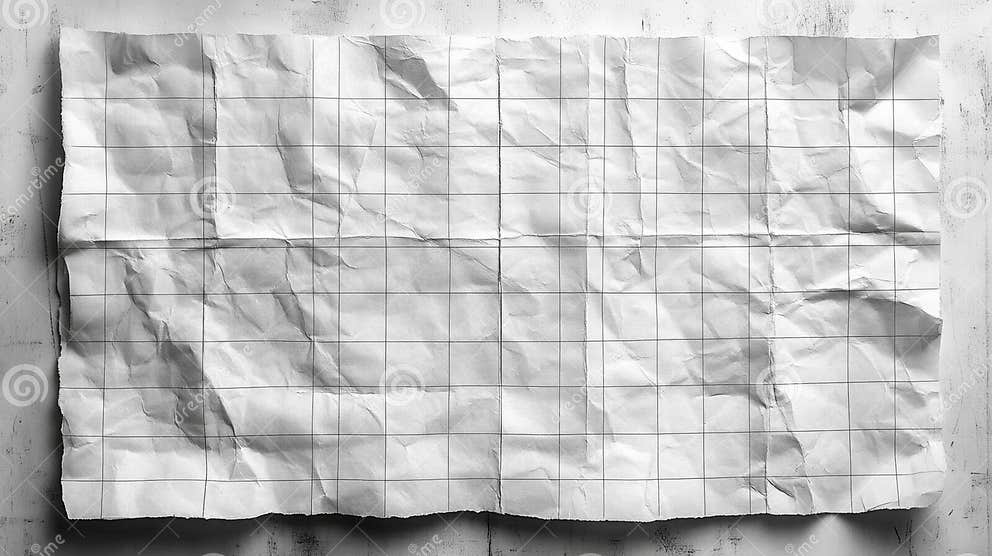 Crumpled Grid Paper Texture Generative AI Stock Illustration ...