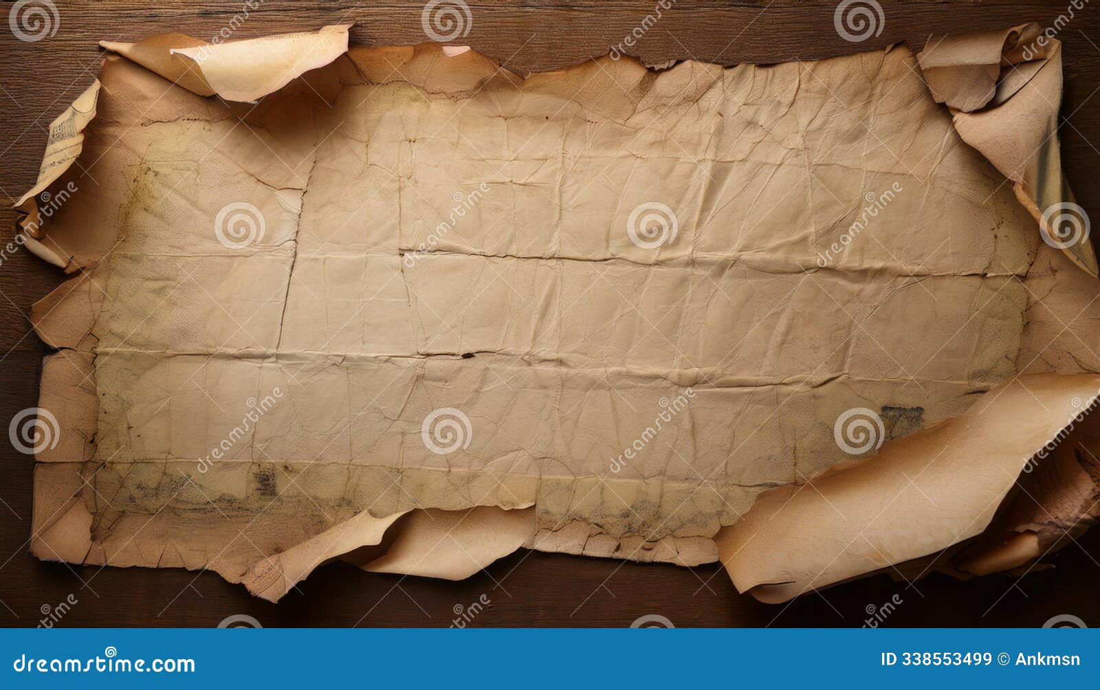 Crumpled Grunge Note with Weathered Border and Frame Stock Illustration ...
