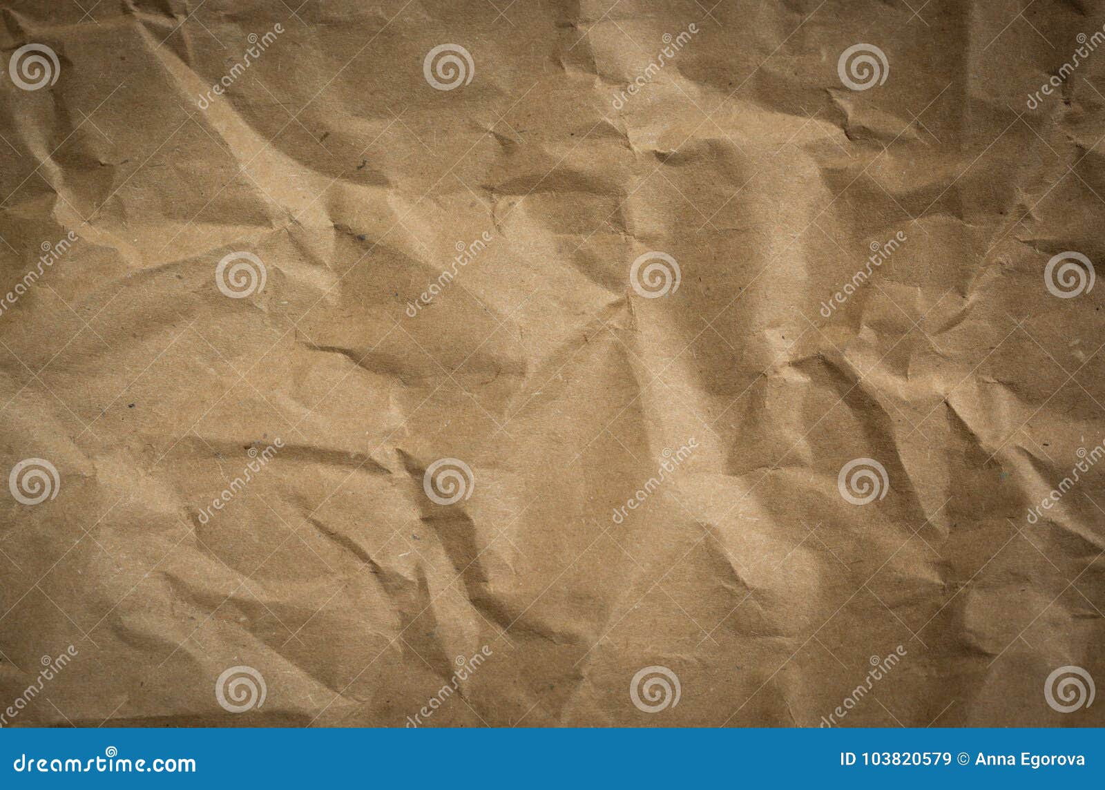 Crumpled kraft paper stock image. Image of design, paper - 103820579