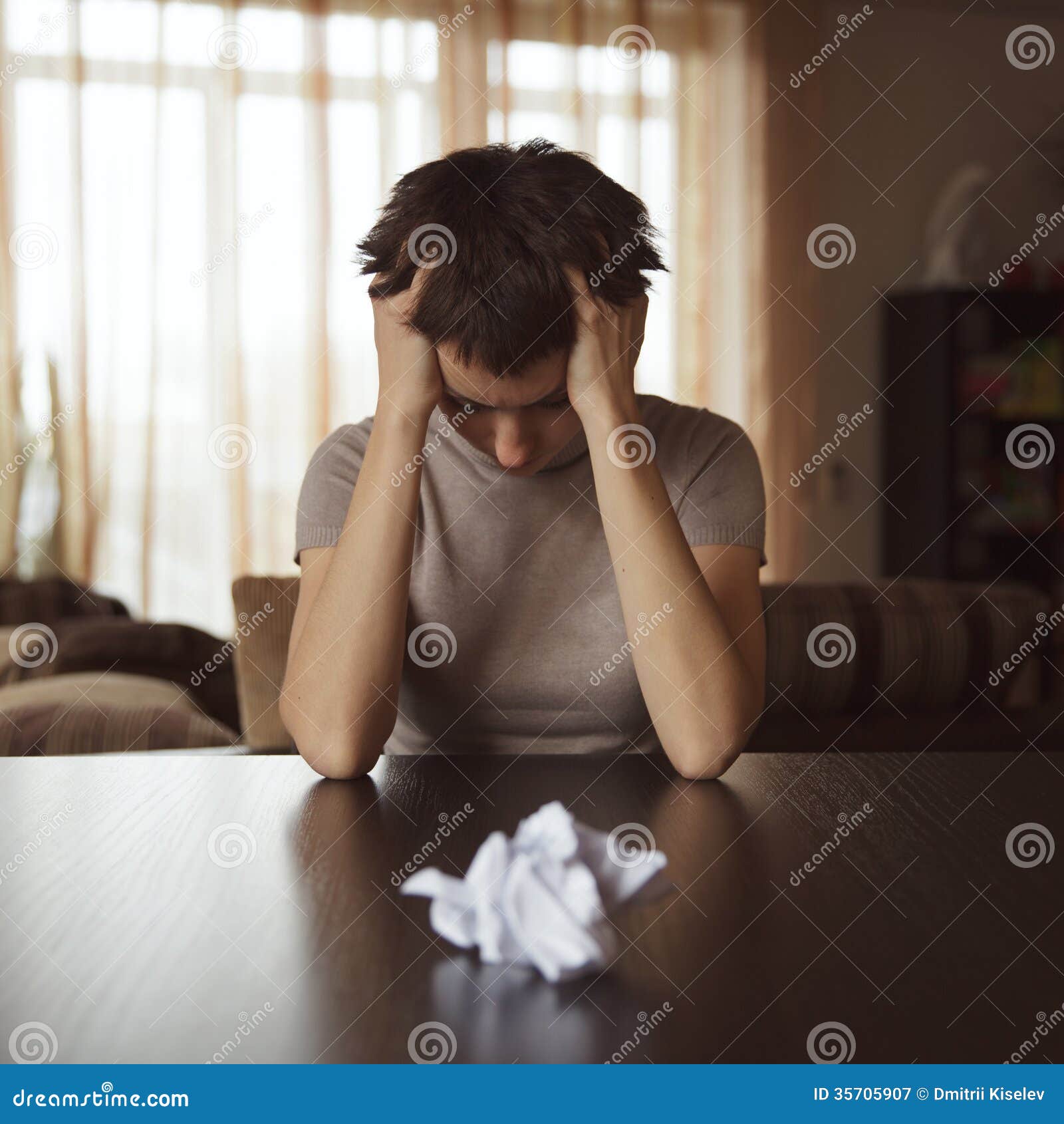 Crumpled Letter Lying Table Front Woman Stock Photos - Free & Royalty ...