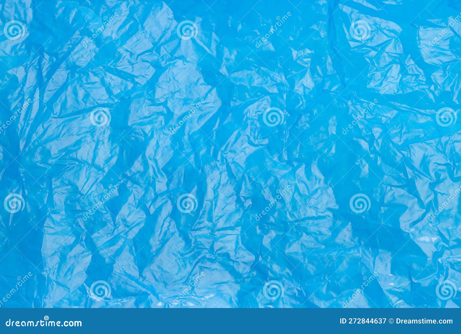 Crumpled Light Blue Plastic Bag As Background, Top View Stock Image ...