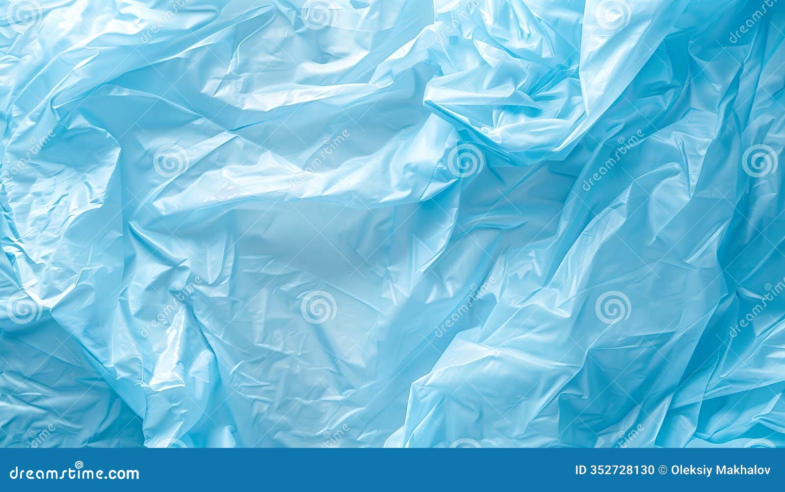 Crumpled Light Blue Plastic Bag As Background, Top View Stock Photo ...