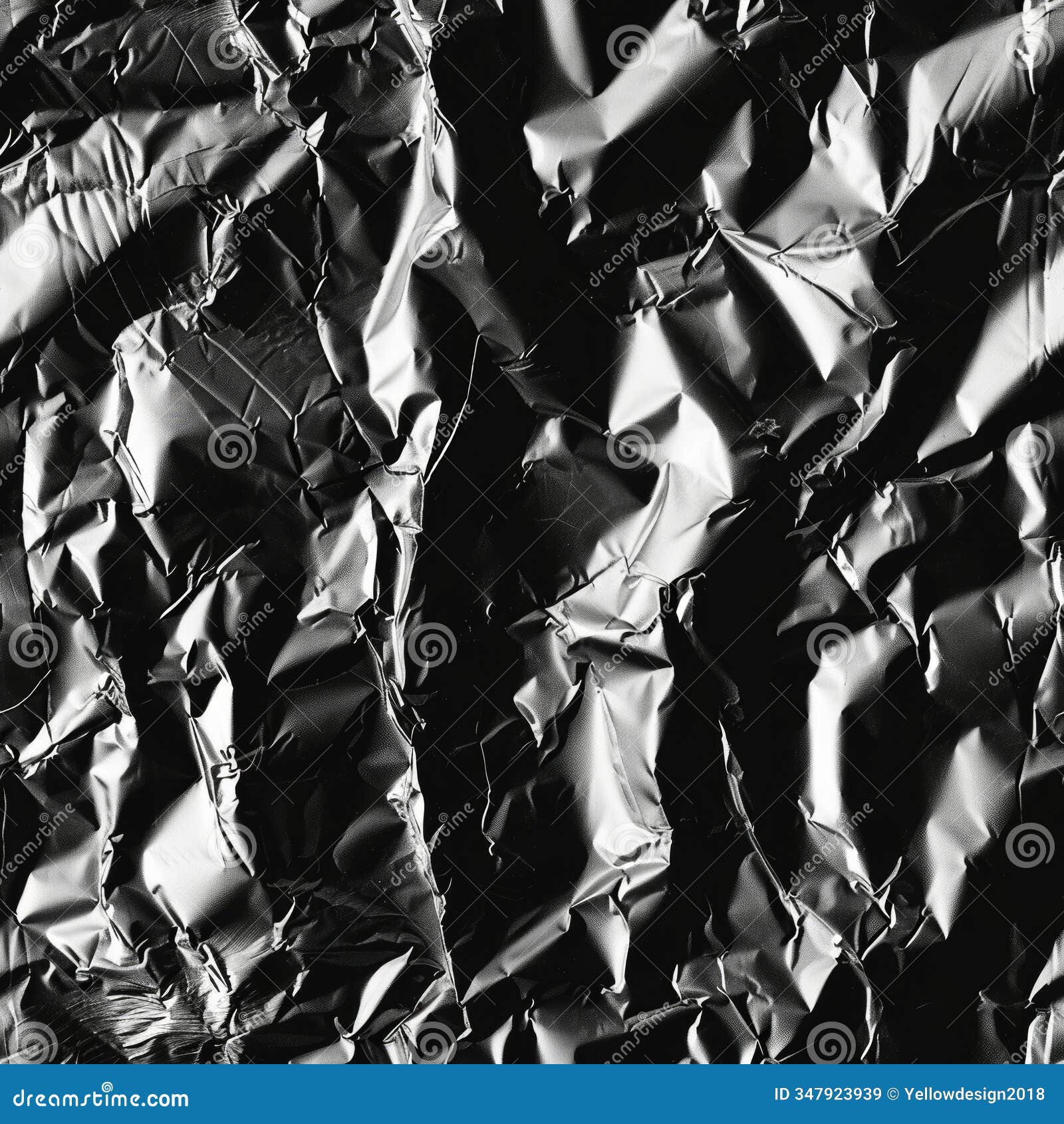 Crumpled Metallic Foil Texture Background with Abstract Patterns Stock ...