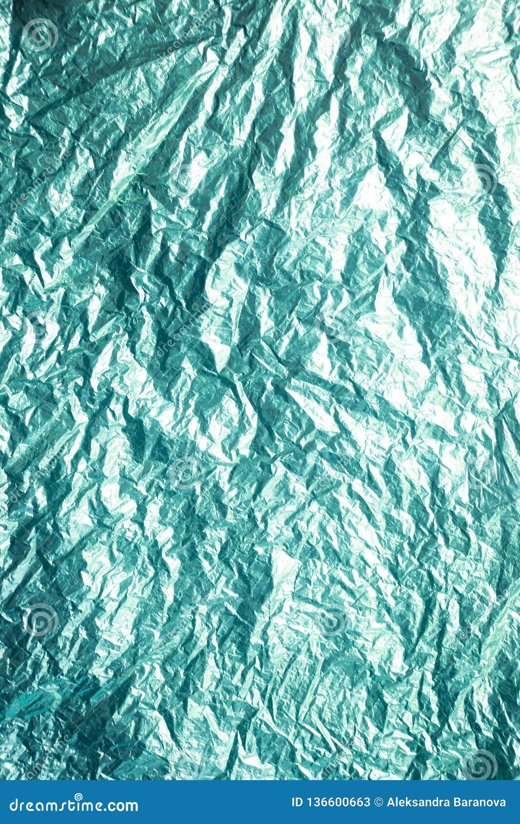 Crumpled Mint Colored Paper. Blue Textured Background Stock Image ...