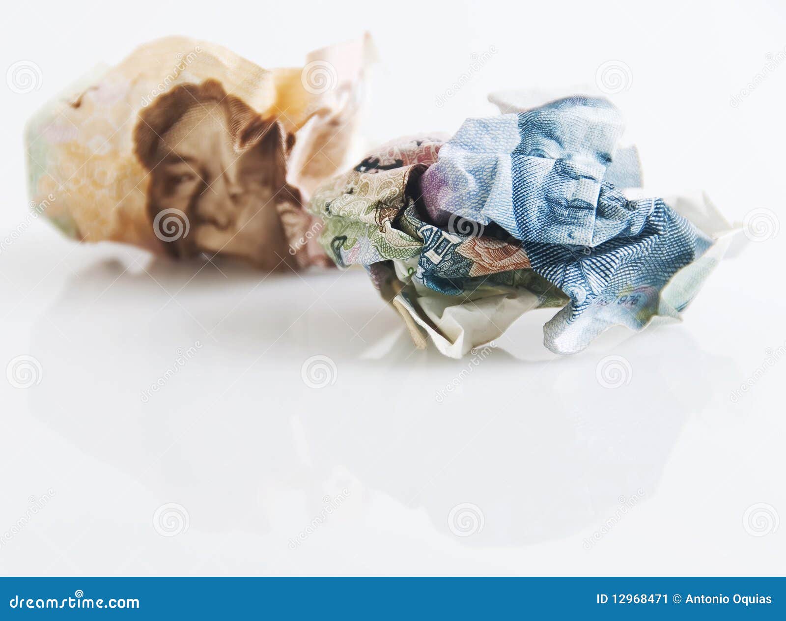 Crumpled Money stock image. Image of exchange, finance - 12968471