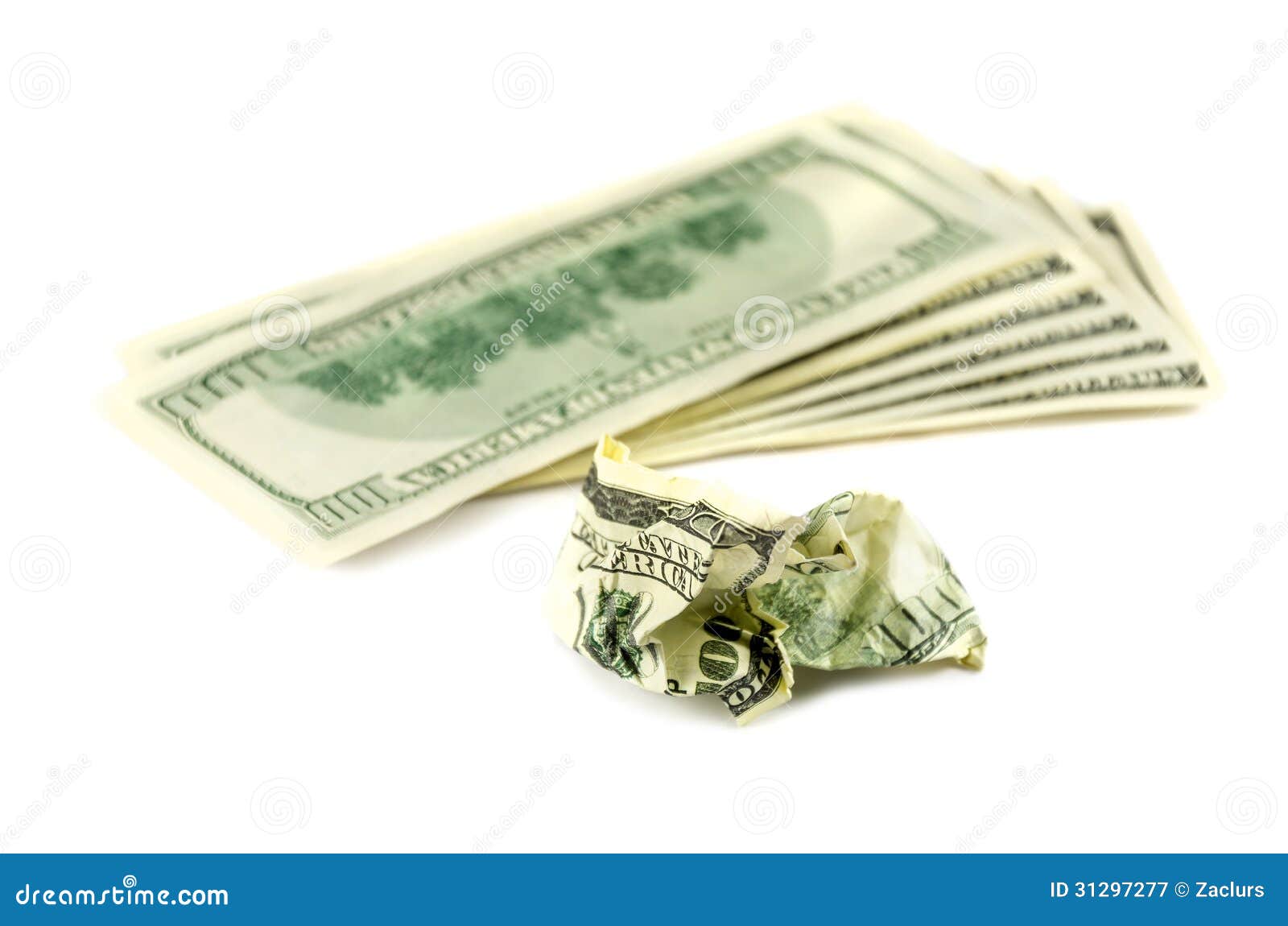 Crumpled money stock image. Image of benjamin, financial - 31297277