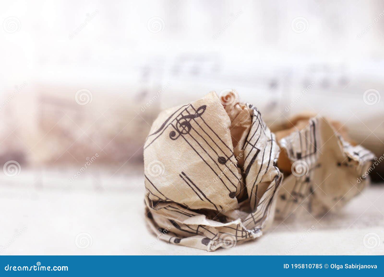 Crumpled Musical Notes so Close, Retro Stock Image - Image of yellow ...