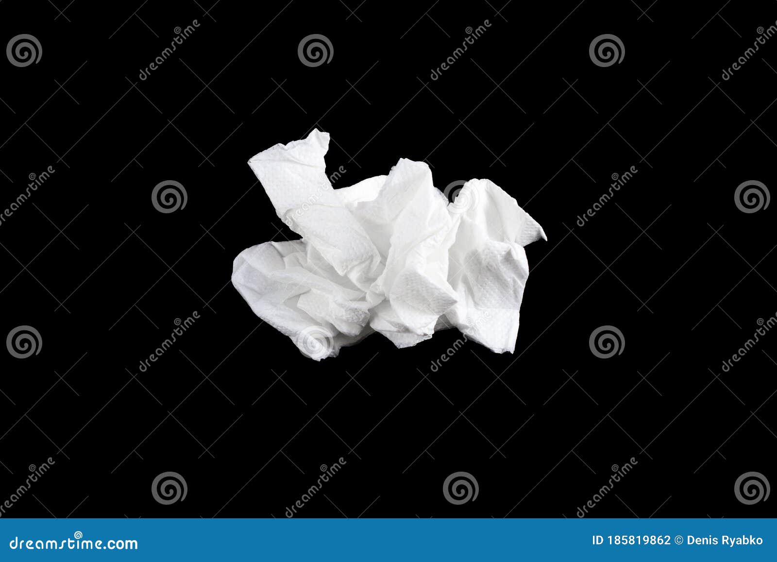Crumpled Napkin Isolated on Black Background Stock Photo - Image of ...