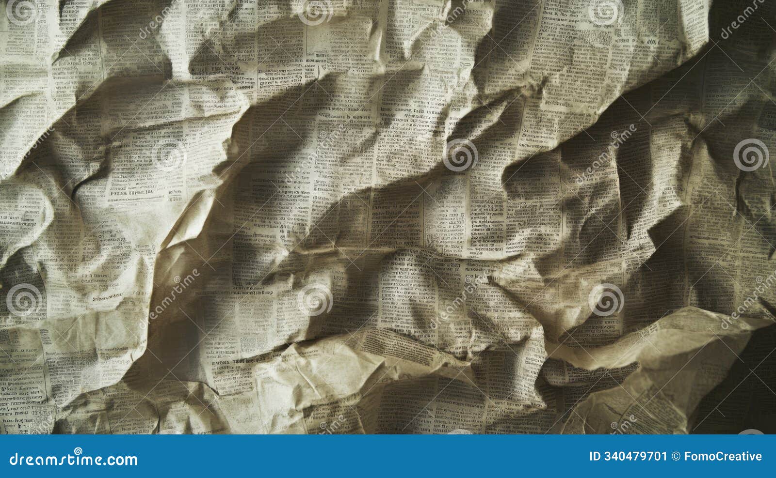 Crumpled Newspaper with Indecipherable Text Stock Illustration ...