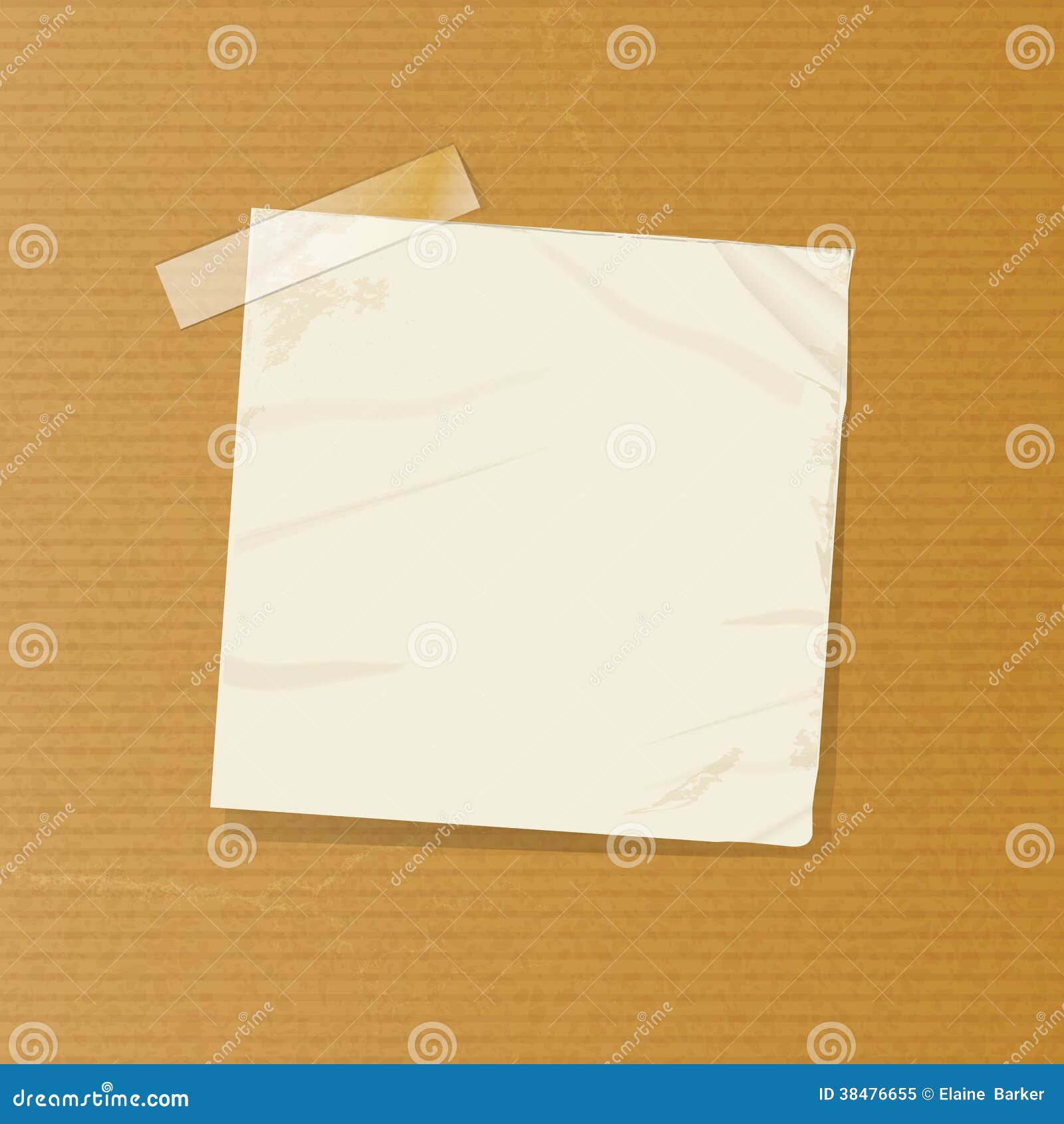 Crumpled Note on Brownpaper Stock Vector - Illustration of marks, taped ...