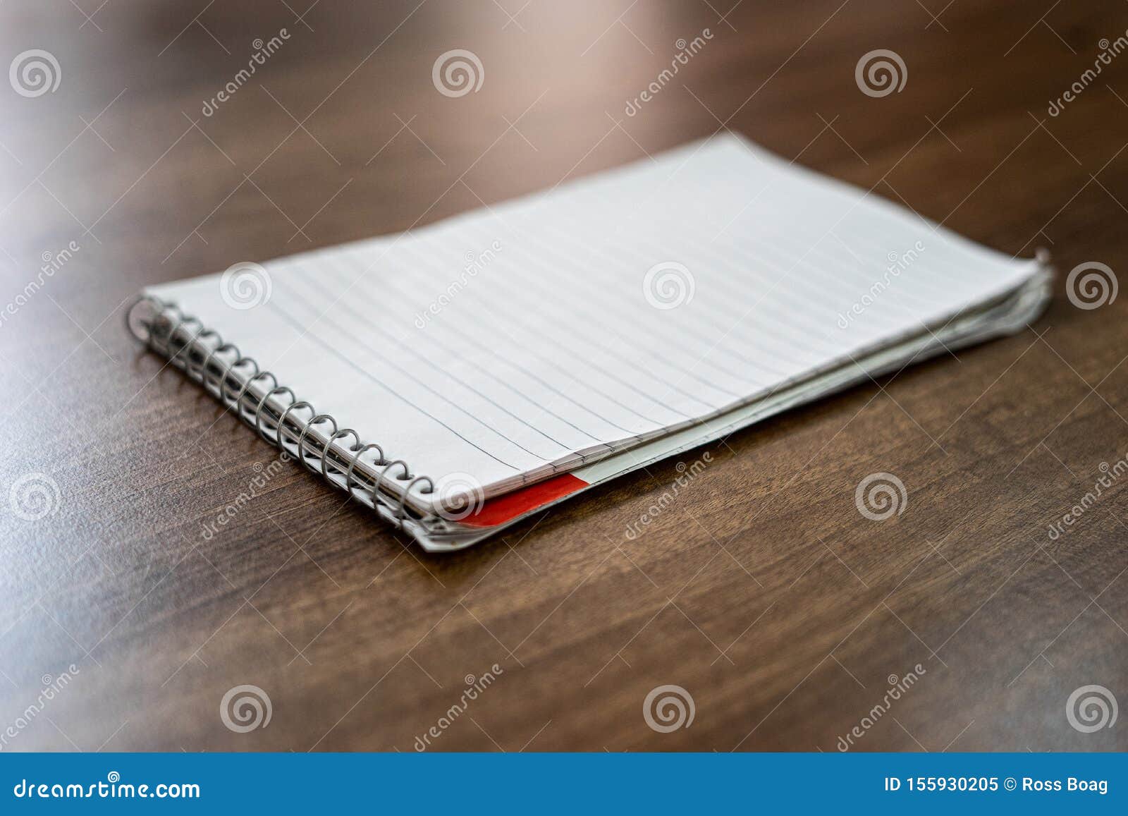 Note Pad Lying on Brown Wood Table Stock Image - Image of crumpled ...