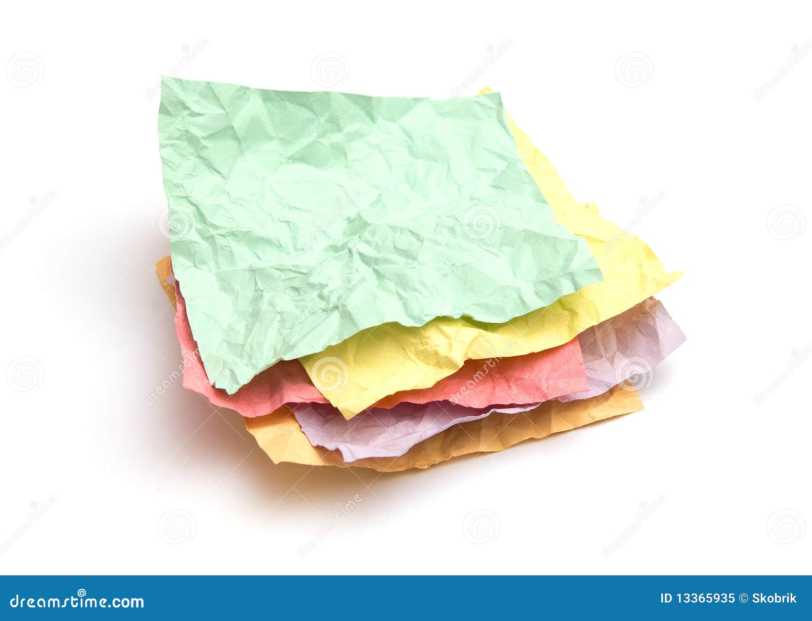 Crumpled note papers stock image. Image of surface, memo - 13365935