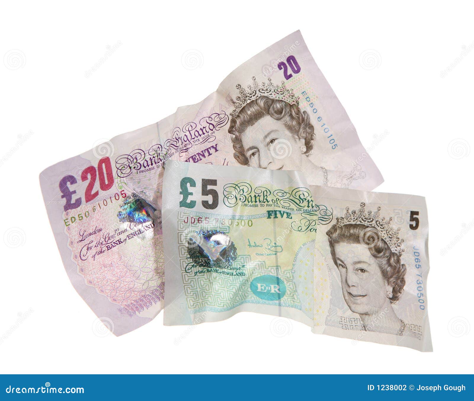 Crumpled Notes editorial photography. Image of five, fiver - 1238002