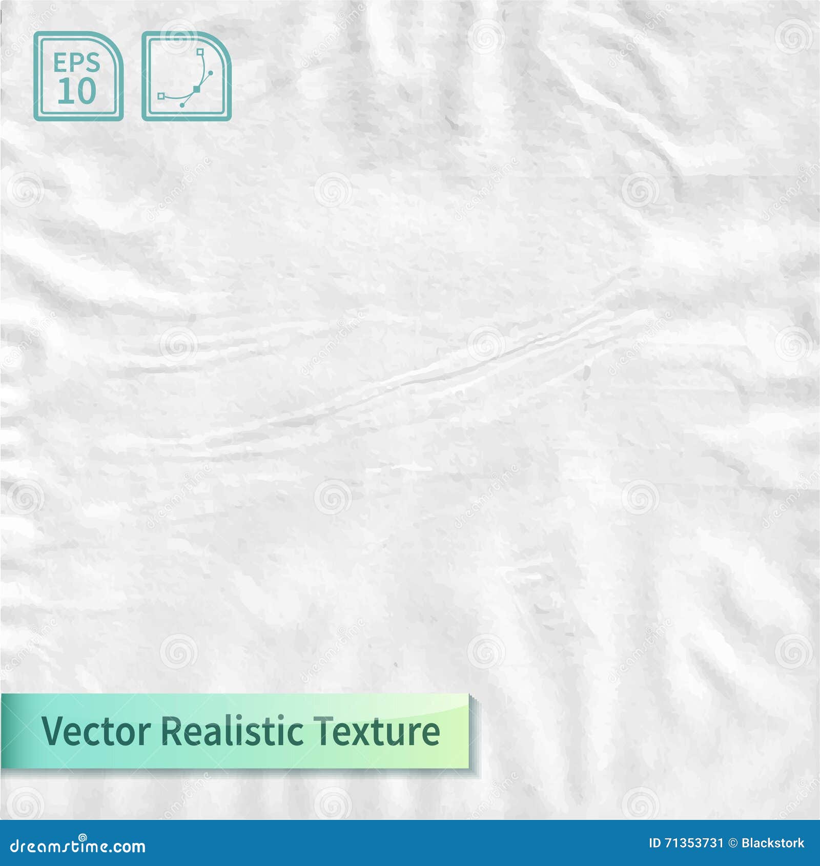 Crumpled Page. Wrapping Paper Texture. Realistic Vector Texture for ...