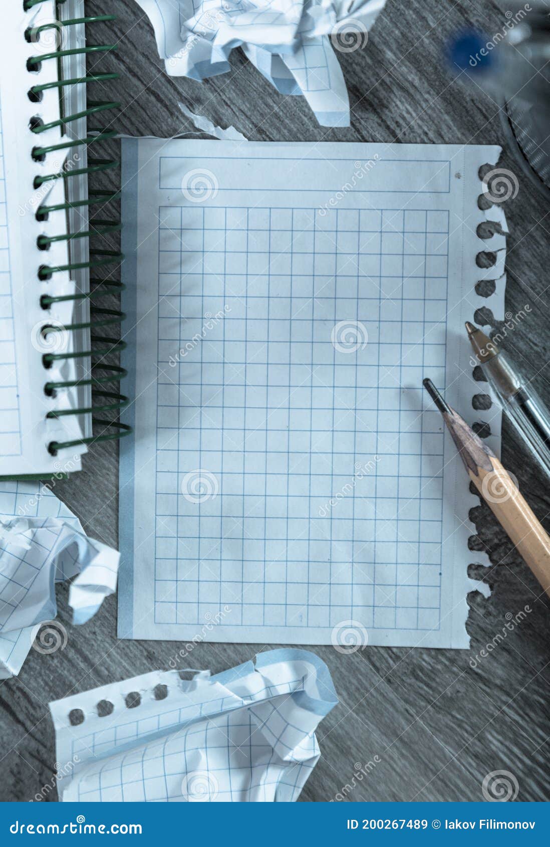 Crumpled Pages and Notebook Stock Image - Image of lying, memo: 200267489