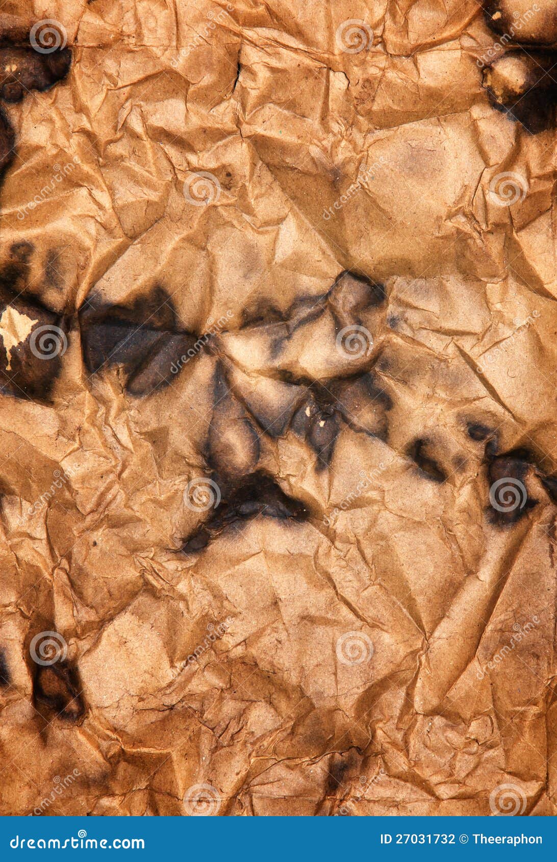 Crumpled paper. stock photo. Image of grunge, burn, grungy - 27031732