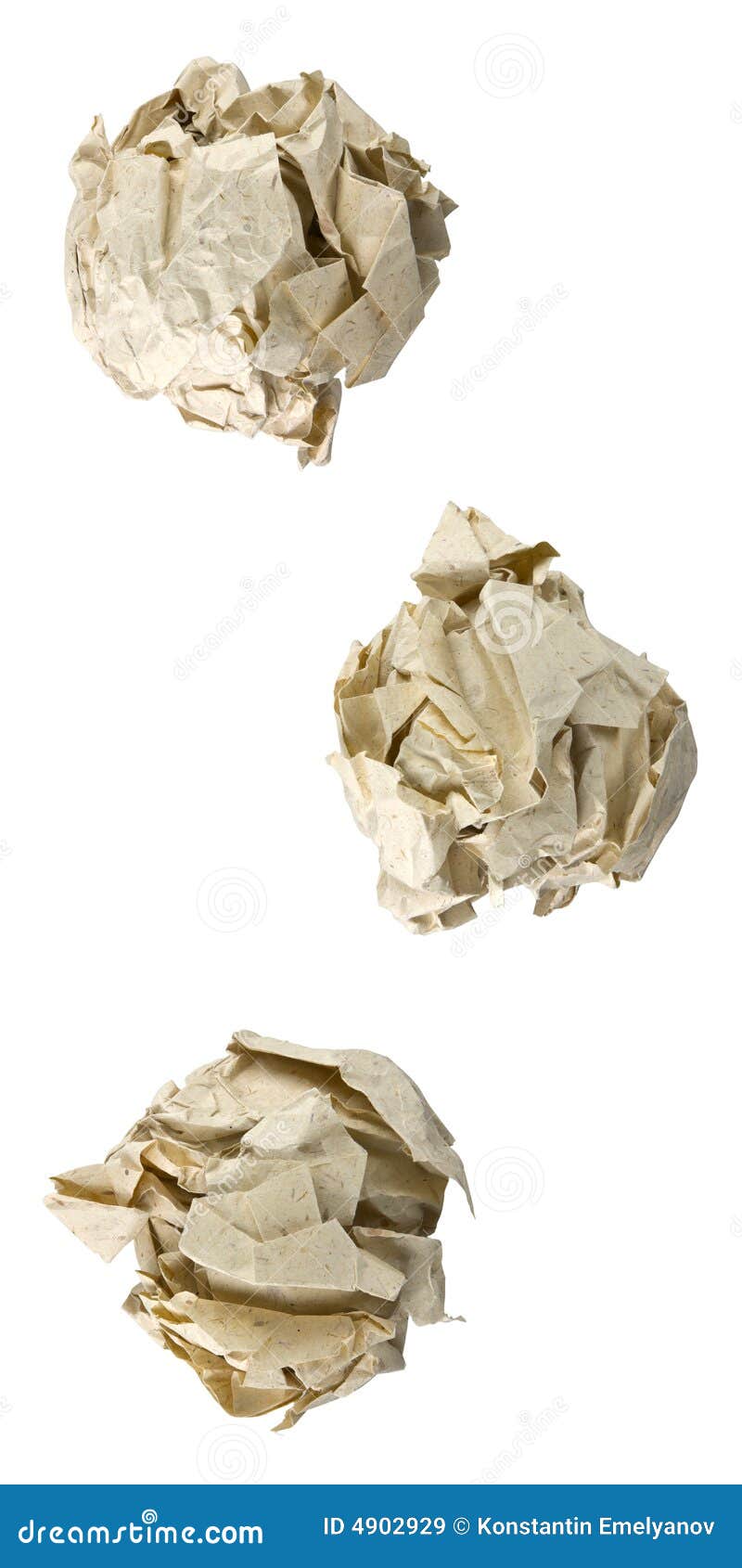 Crumpled paper stock image. Image of recycling, isolated - 4902929
