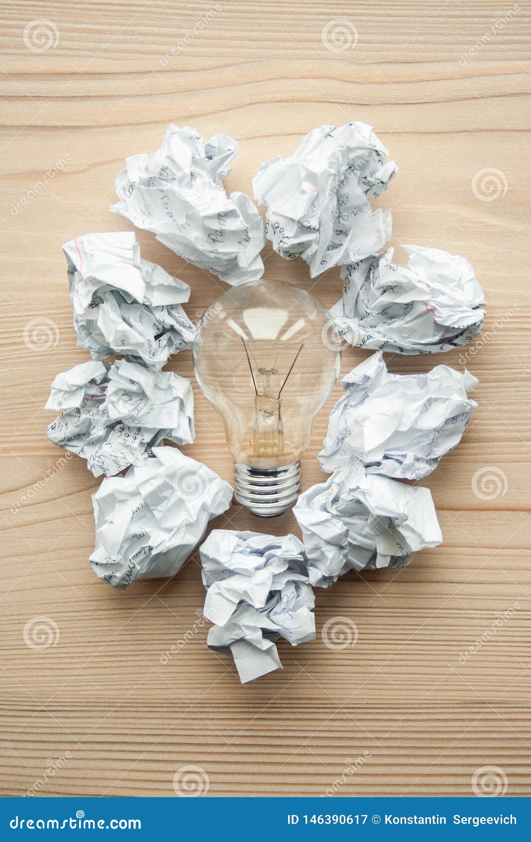 Crumpled Paper As Brainstorming, Creativity Concept with Place for Text ...