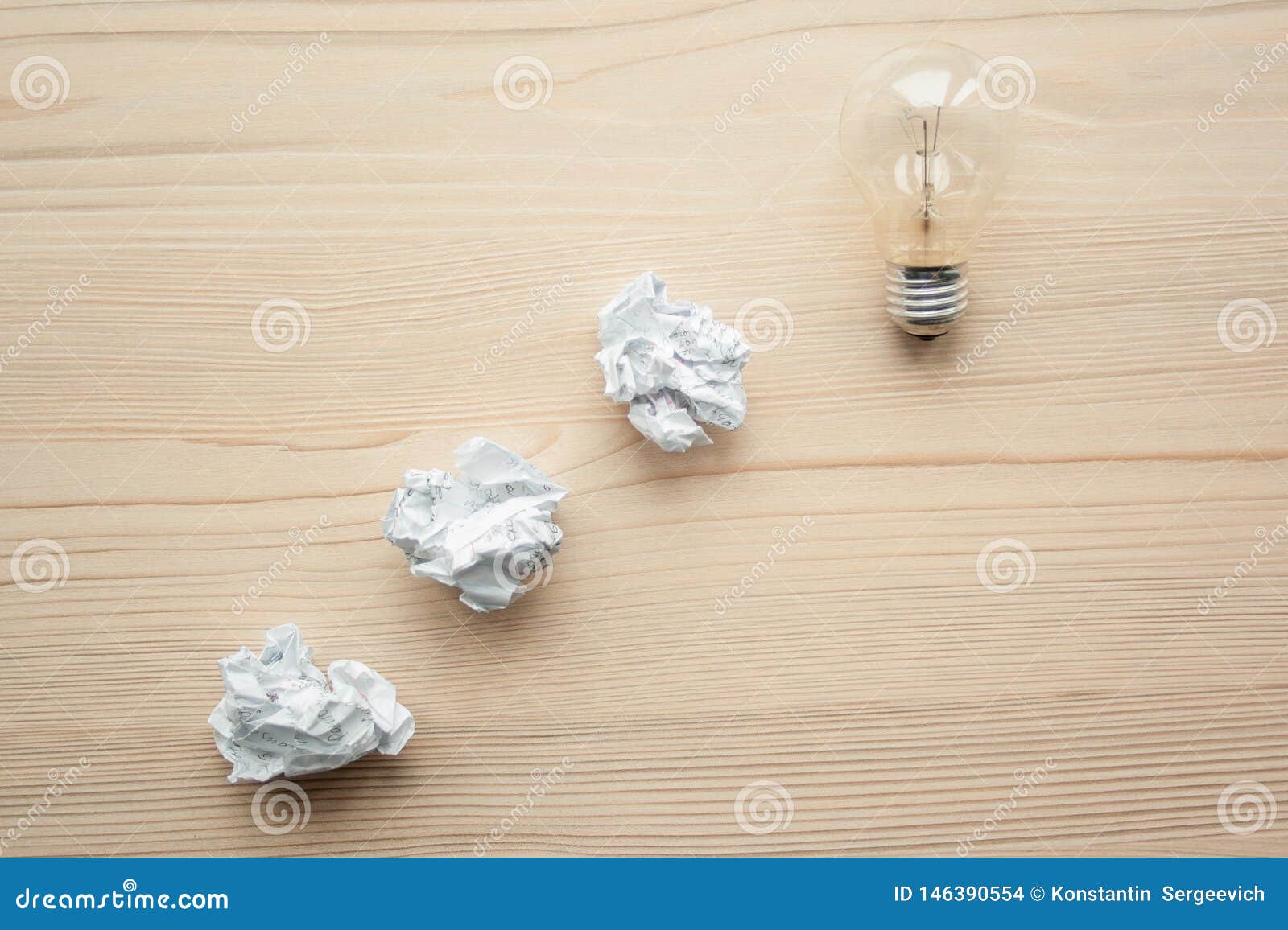 Crumpled Paper As Brainstorming, Creativity Concept with Place for Text ...