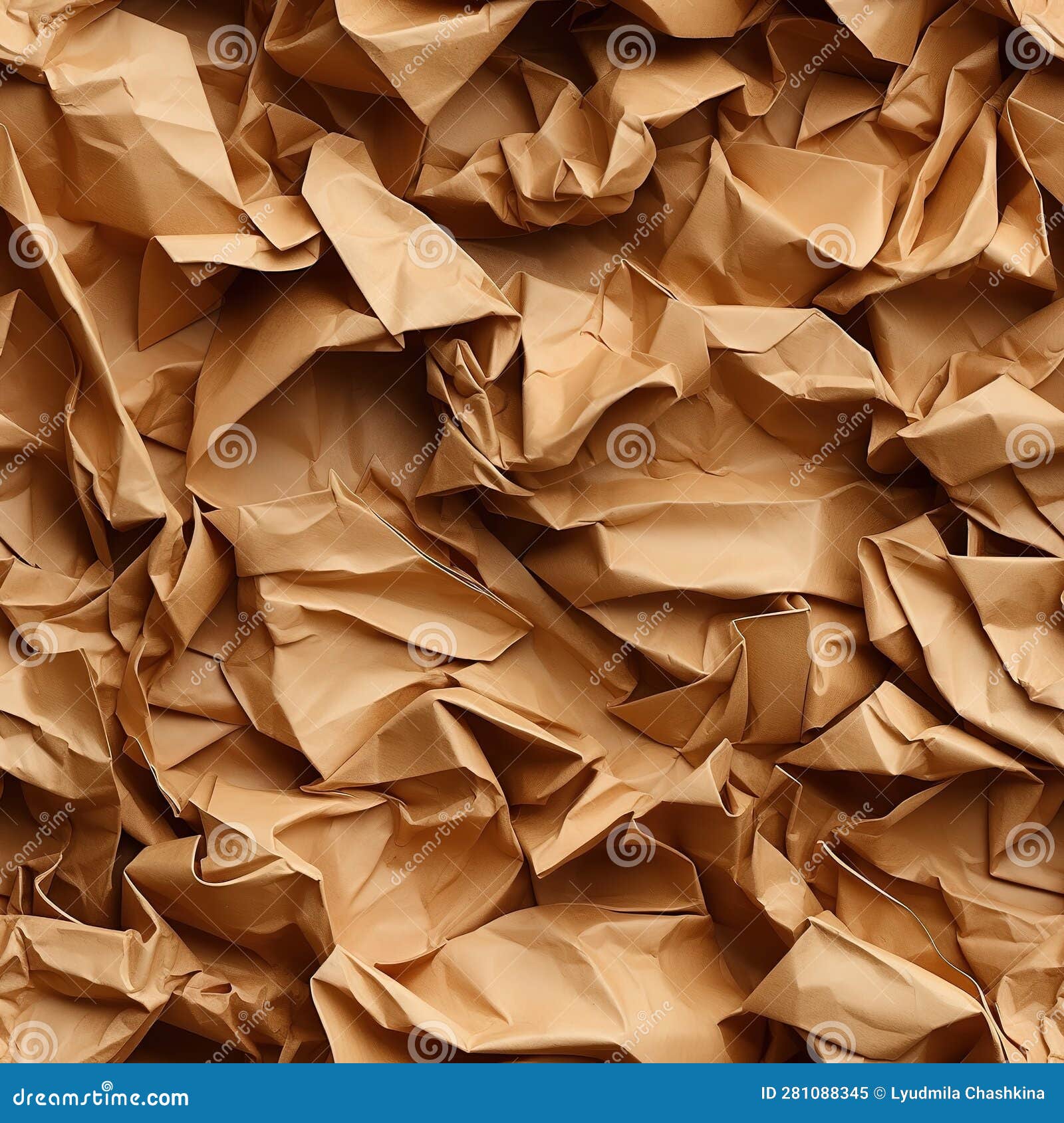 Crumpled Paper Seamless Pattern Stock Illustration - Illustration of ...