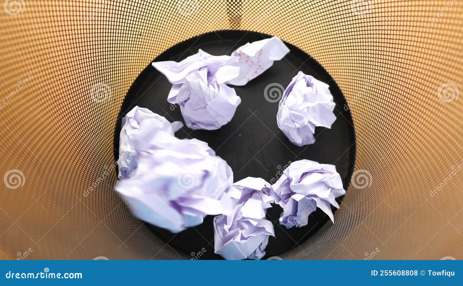 Falling Crumpled Paper Ball in a Bin Top View Stock Footage - Video of ...