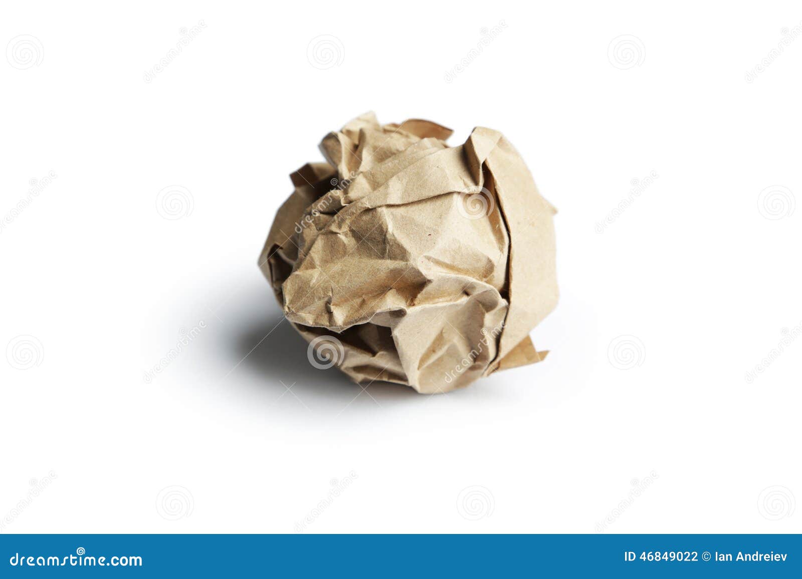 Crumpled Paper Ball Isolated on White. Stock Photo - Image of idea ...