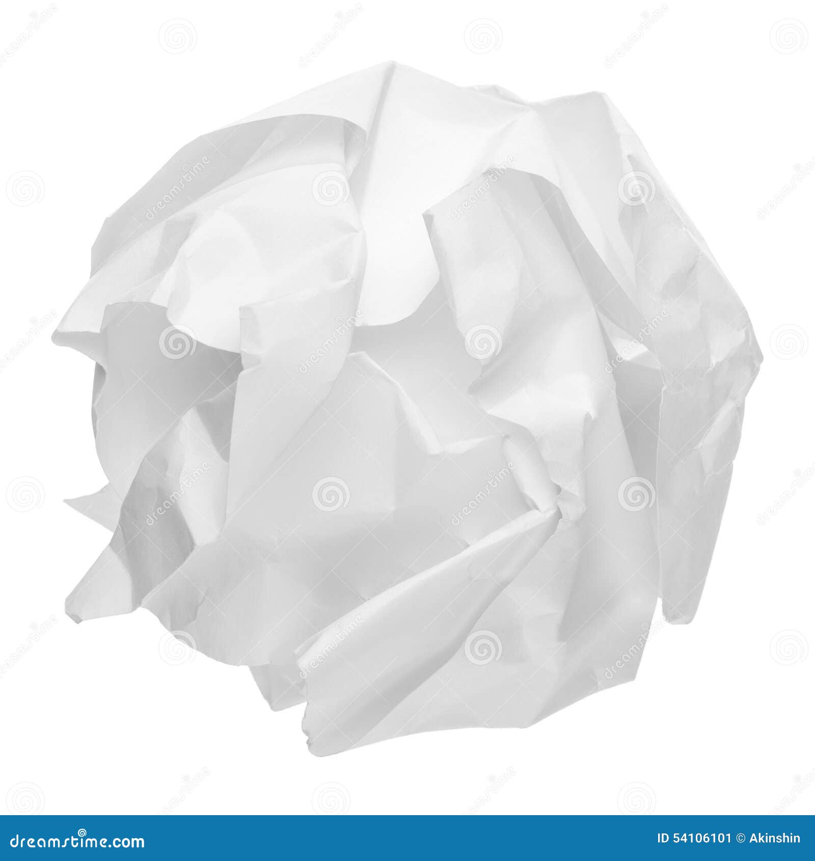 Crumpled paper ball stock image. Image of rubbish, rough - 54106101