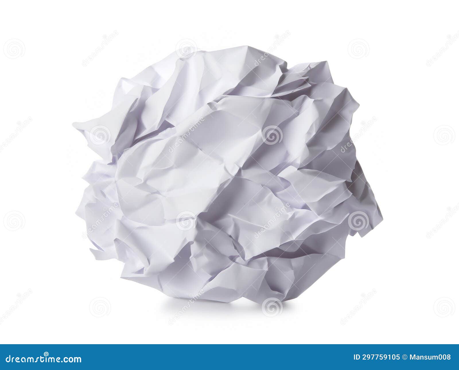 Crumpled Paper Ball Isolated on White Stock Image - Image of idea ...