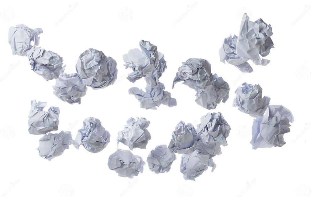 Crumpled Paper Ball is Symbol of Frustration Discarded Ideas, Isolated ...