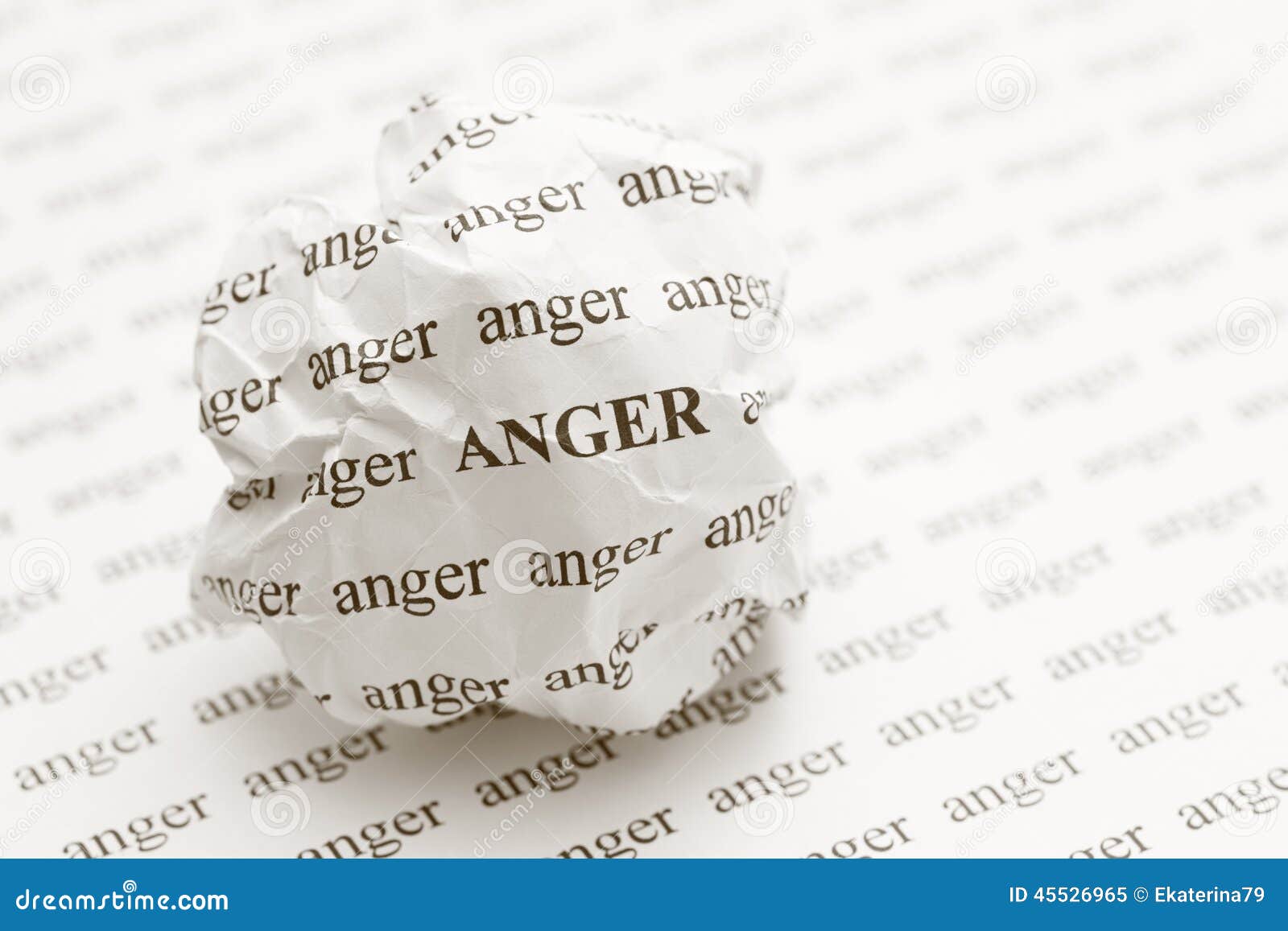 Crumpled Paper Ball with Words Anger Stock Image - Image of page, anger ...
