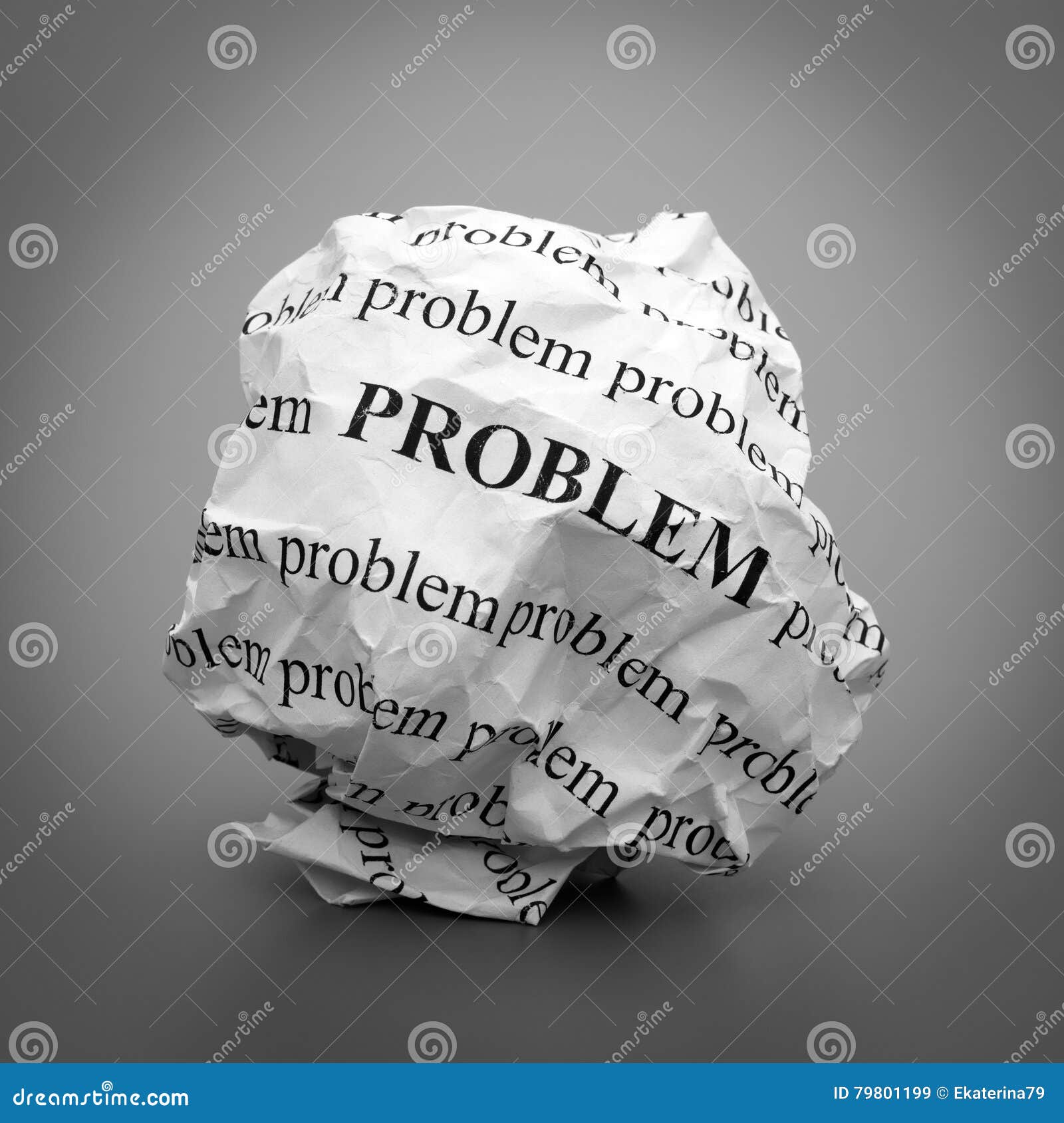 Crumpled Paper Ball with Words Problem Stock Image - Image of stress ...