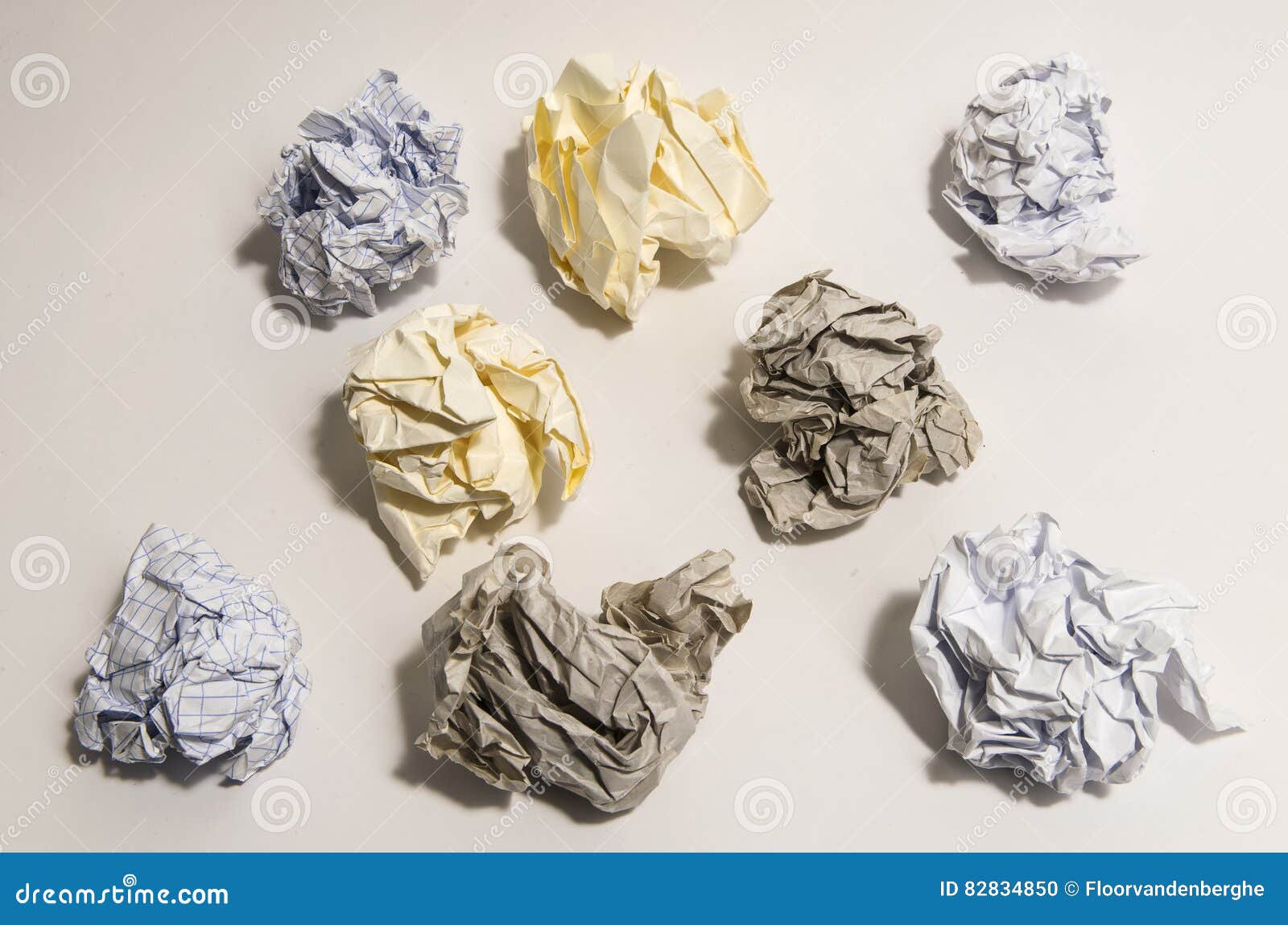 Crumpled paper Balls Pack stock photo. Image of crushed - 82834850