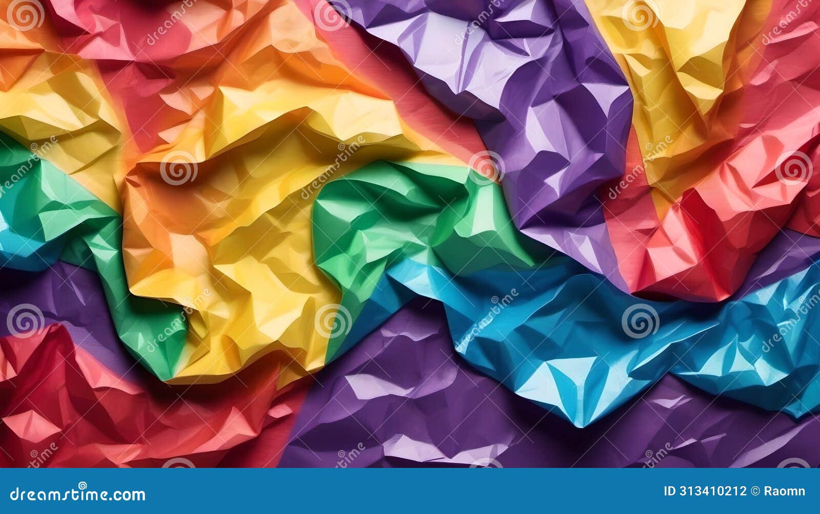 Crumpled Paper Colorful Rainbow Website Header Design, AI Generated ...