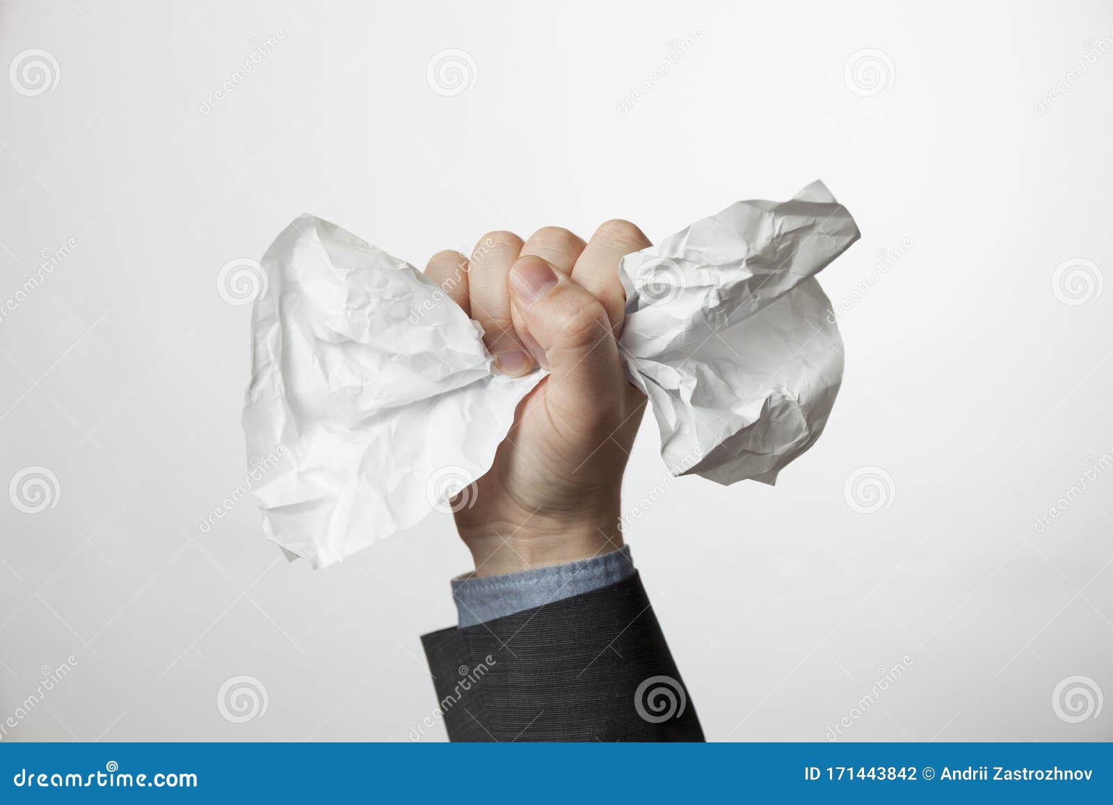 Crumpled A4 Paper Document in Businessman Hands. Office Problems ...