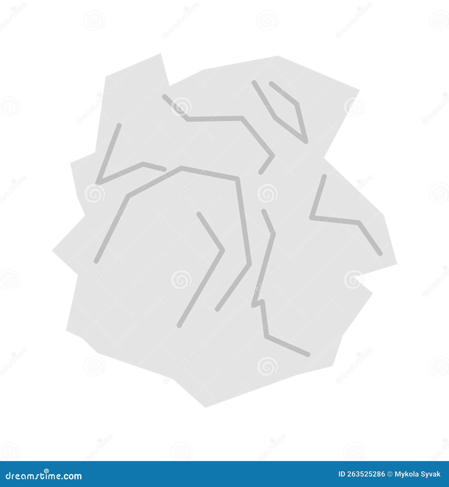 Crumpled Paper Flat Icon Recycled Garbage Trash Utilization Stock ...