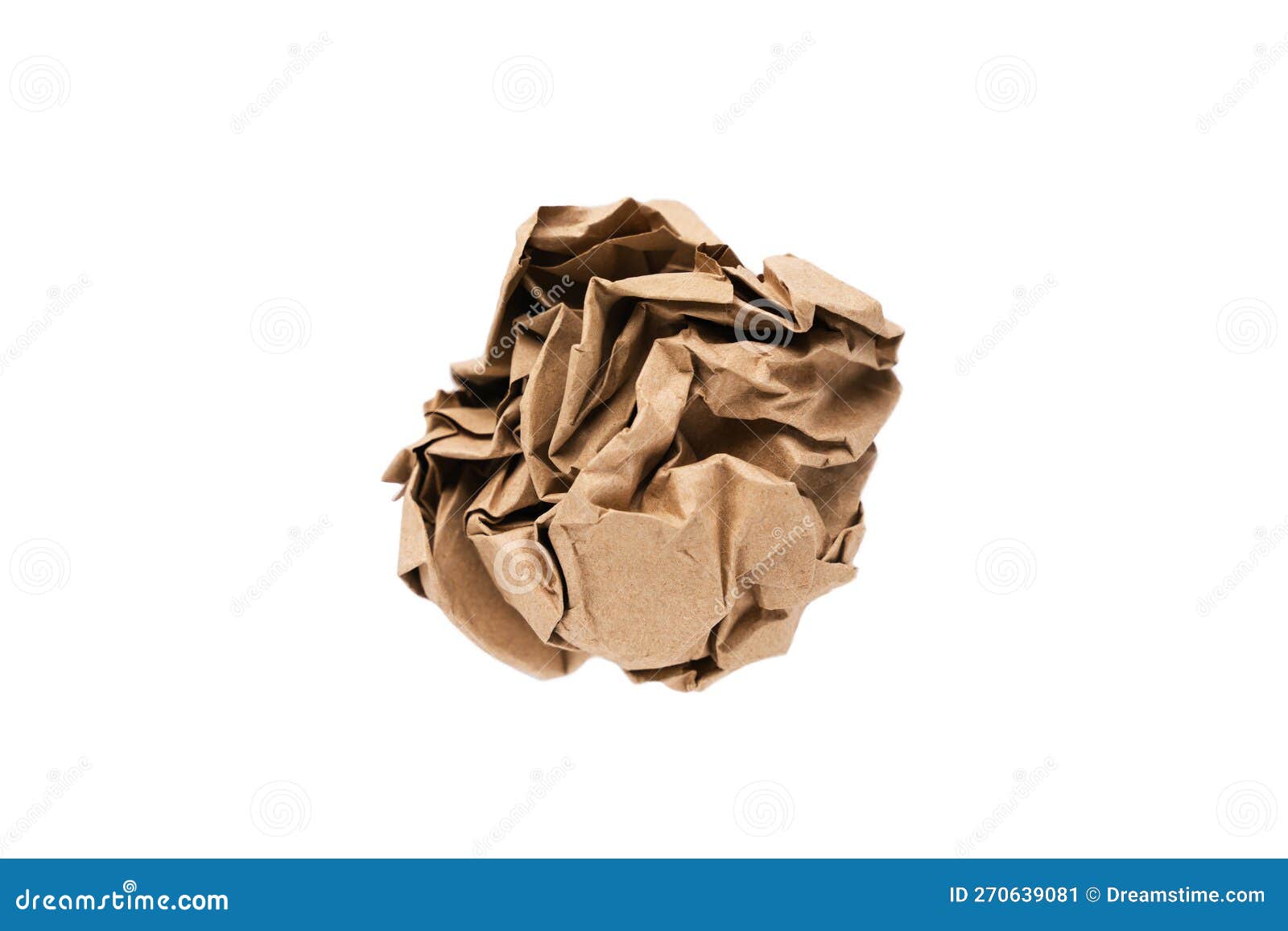 Crumpled Paper in the Form of a Ball Isolated on a White Background ...