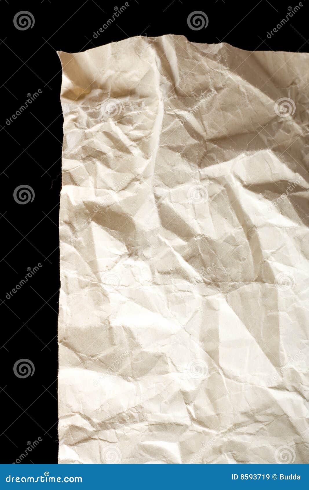 Crumpled paper isolated stock image. Image of trash, brown - 8593719