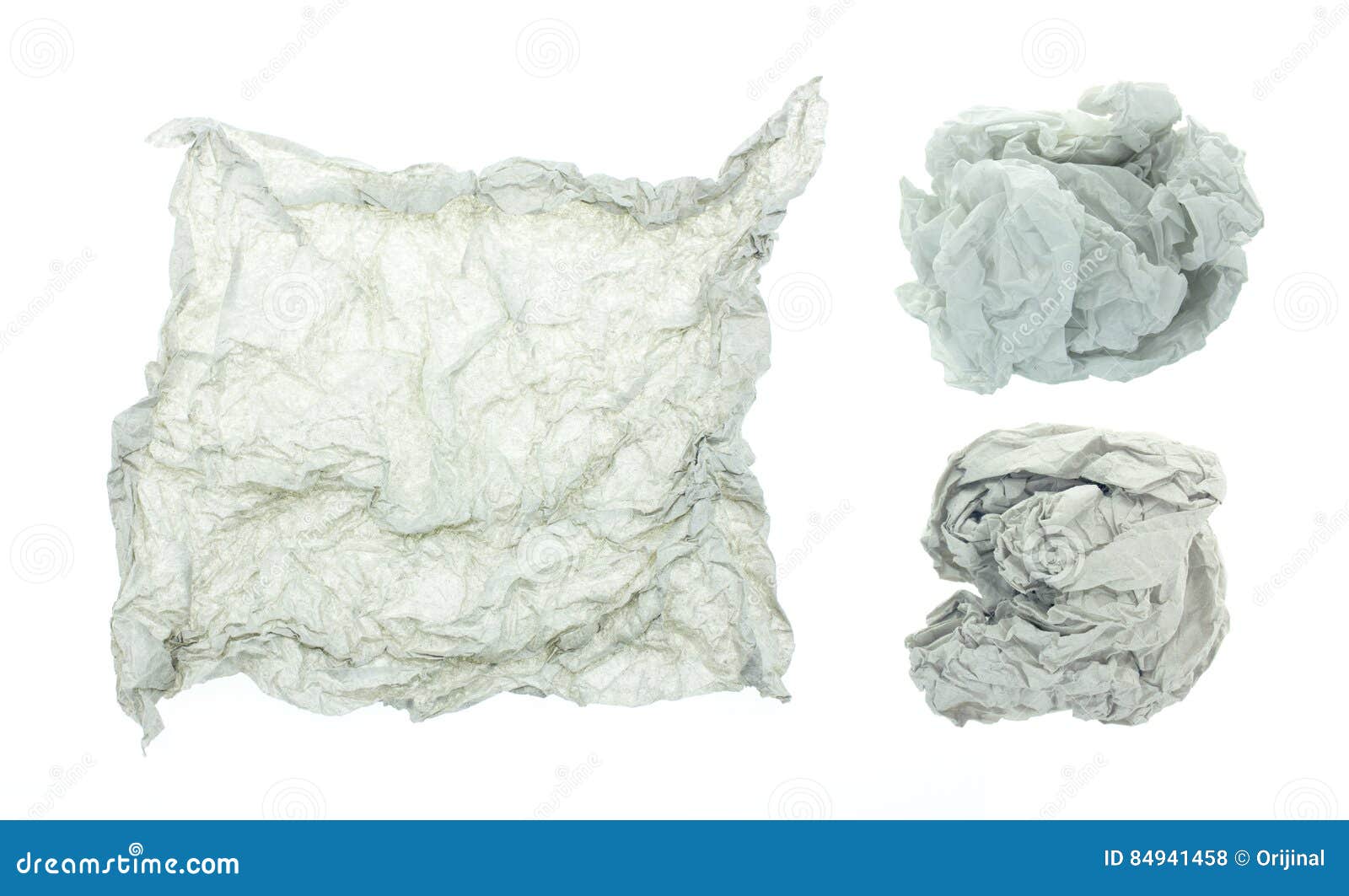 Crumpled Paper Isolated on White Background Stock Photo - Image of ...