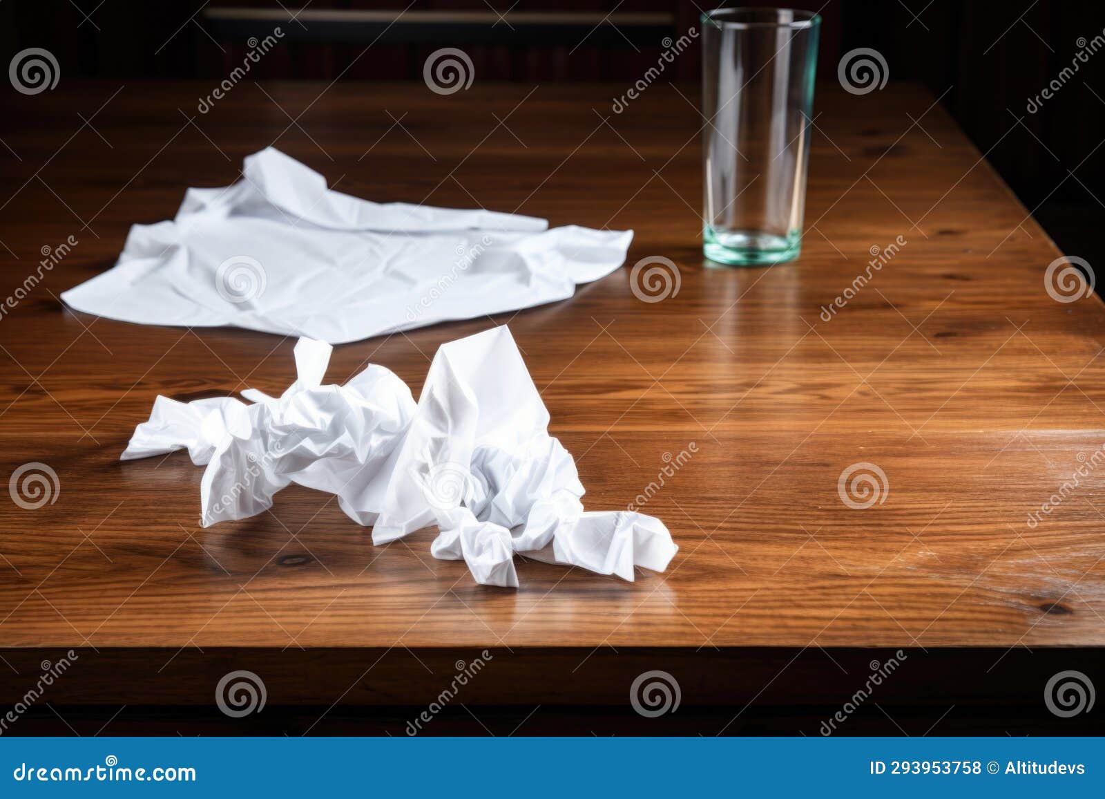 Crumpled Paper Next To Pristine Paper on Table Stock Photo - Image of ...