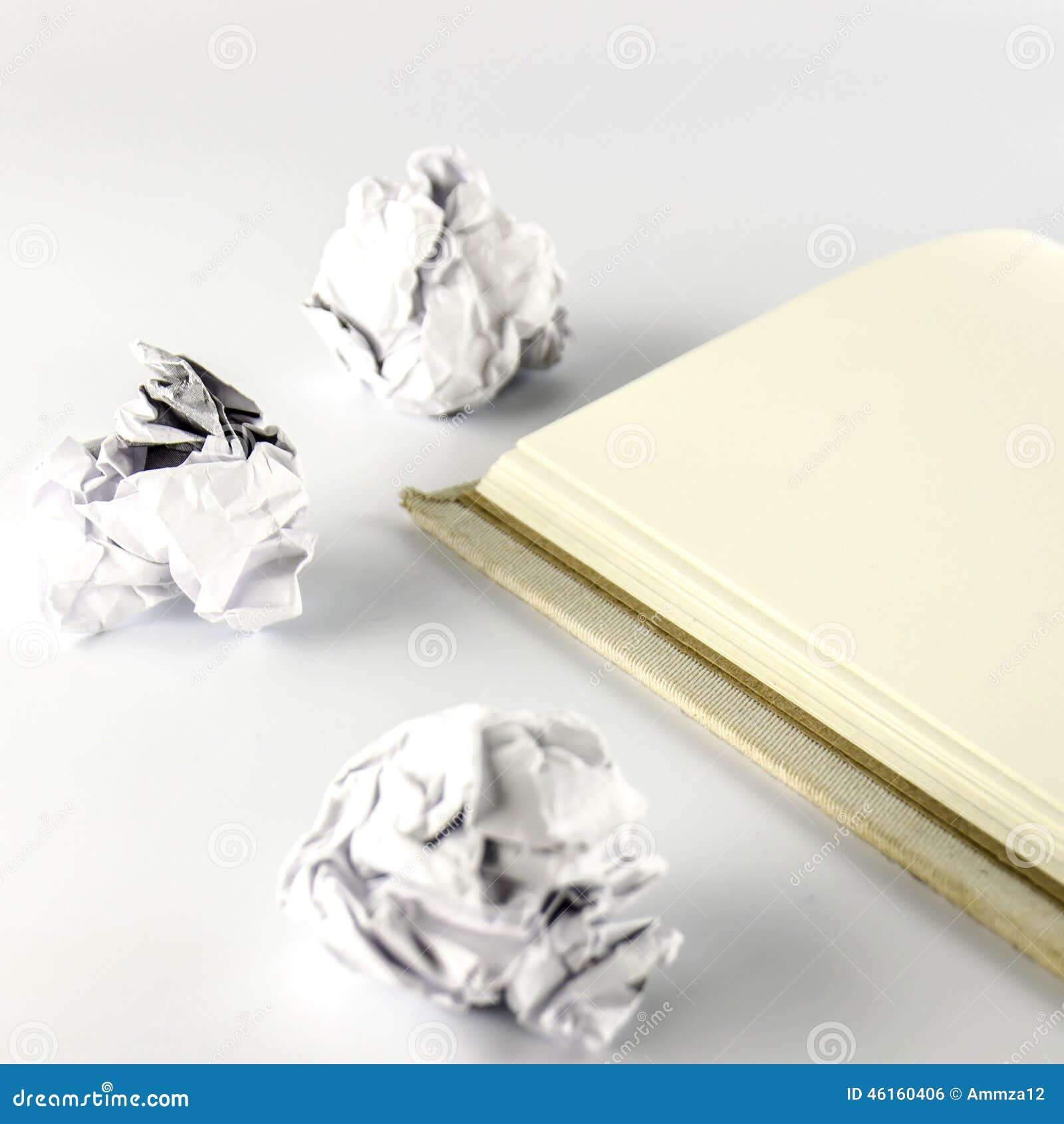 Crumpled Paper and Notebook Stock Photo - Image of paper, write: 46160406