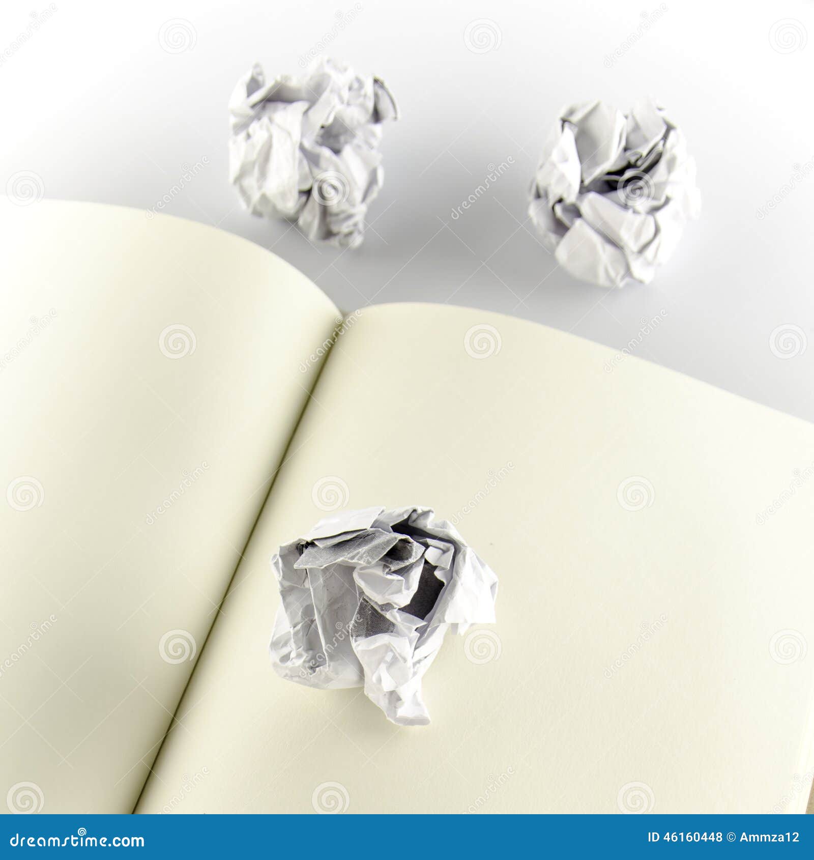 Crumpled Paper and Notebook Stock Photo - Image of paper, concept: 46160448