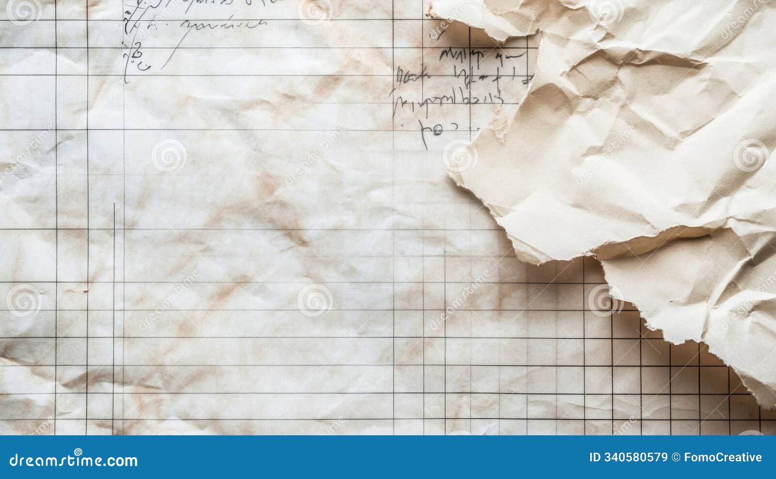 Crumpled Gridded Paper Texture Royalty-Free Stock Photography ...