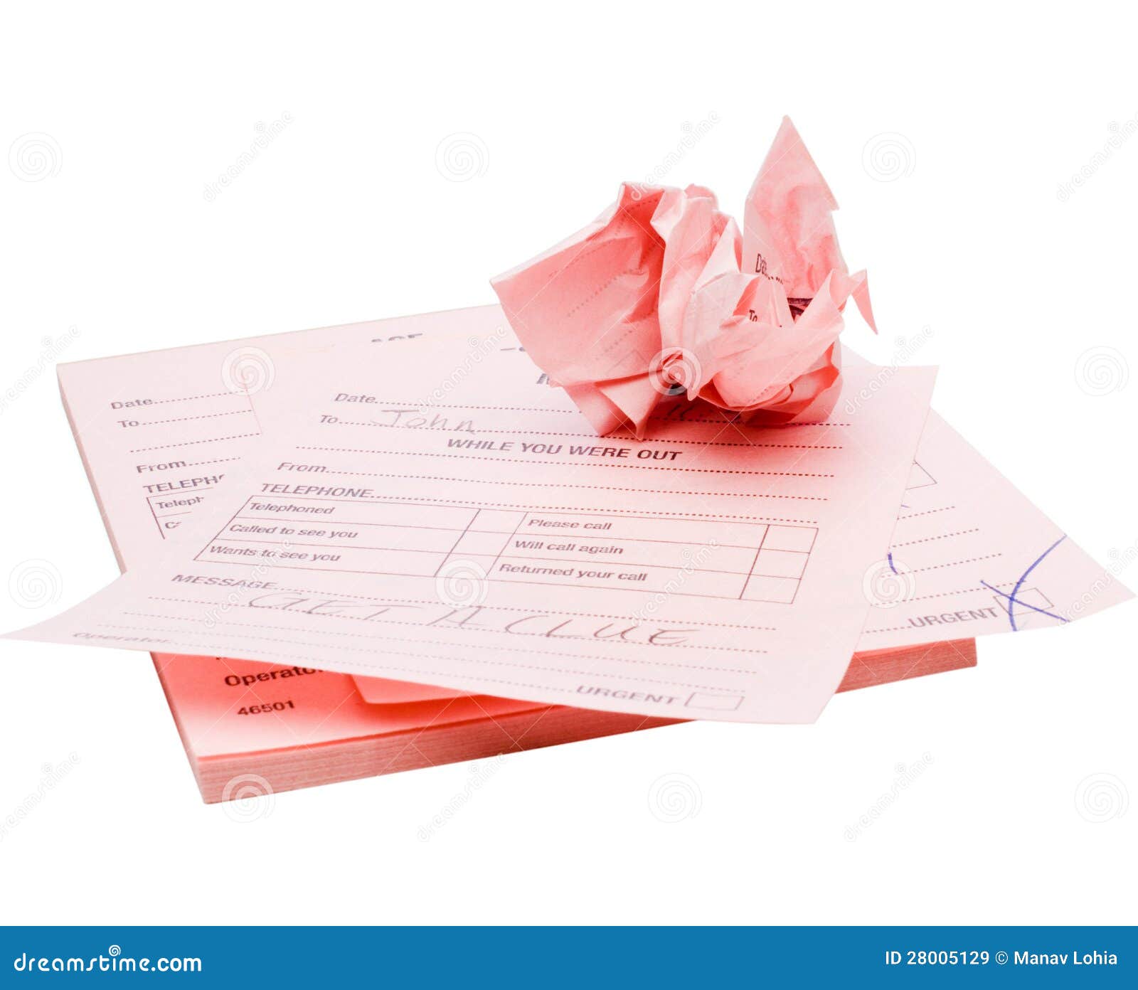 Crumpled Paper on Stack of Papers Stock Image - Image of closeup ...