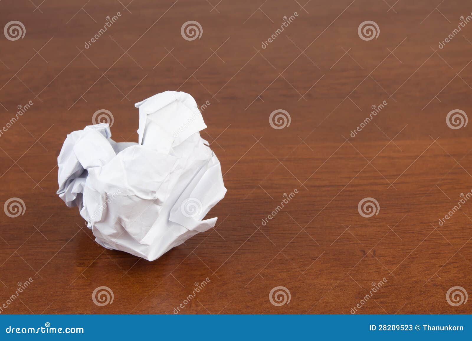 Crumpled paper on table stock image. Image of ball, material - 28209523
