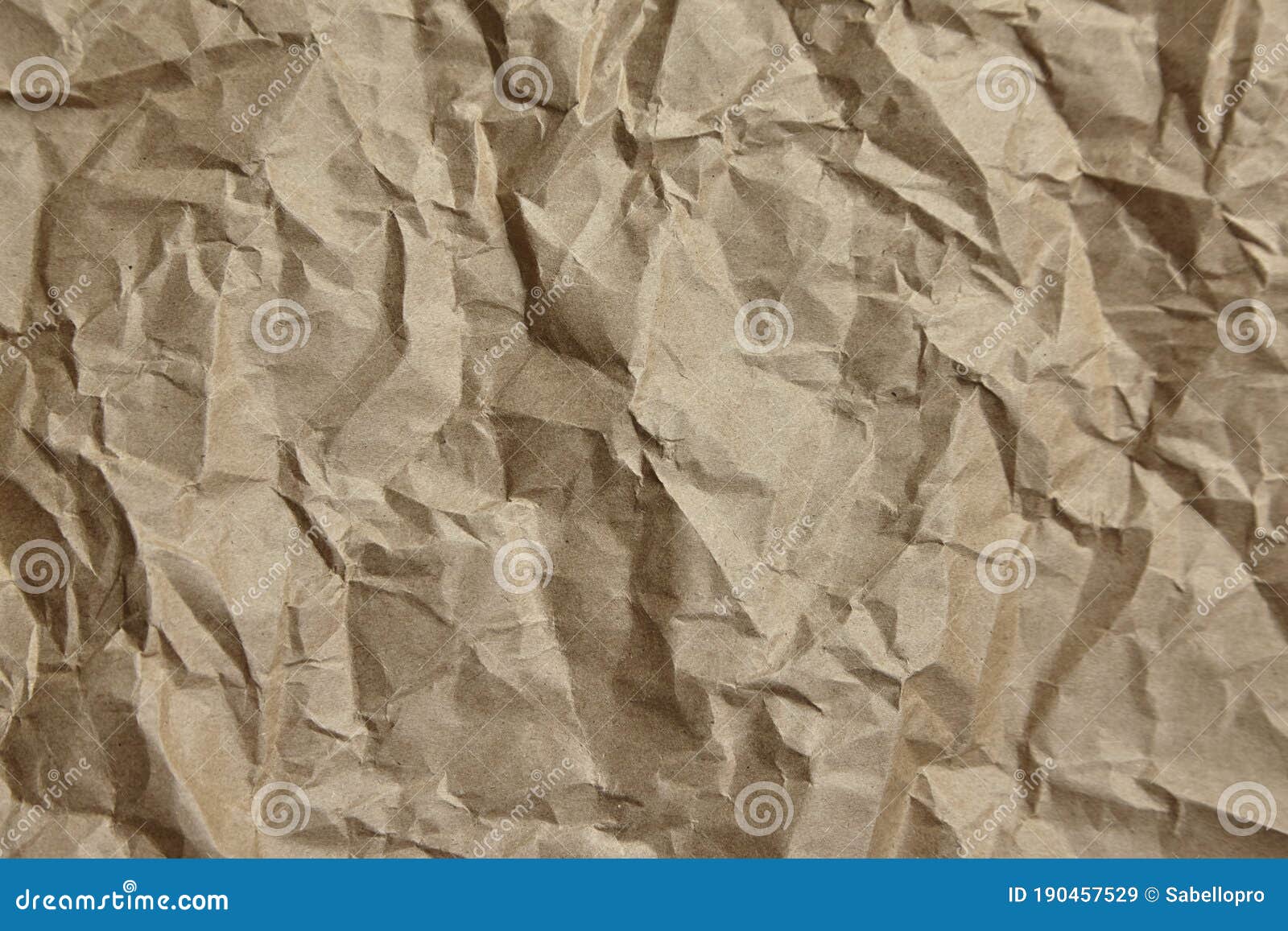 Crumpled Paper, Texture, Background. Brown Craft Paper With Wrinkled ...