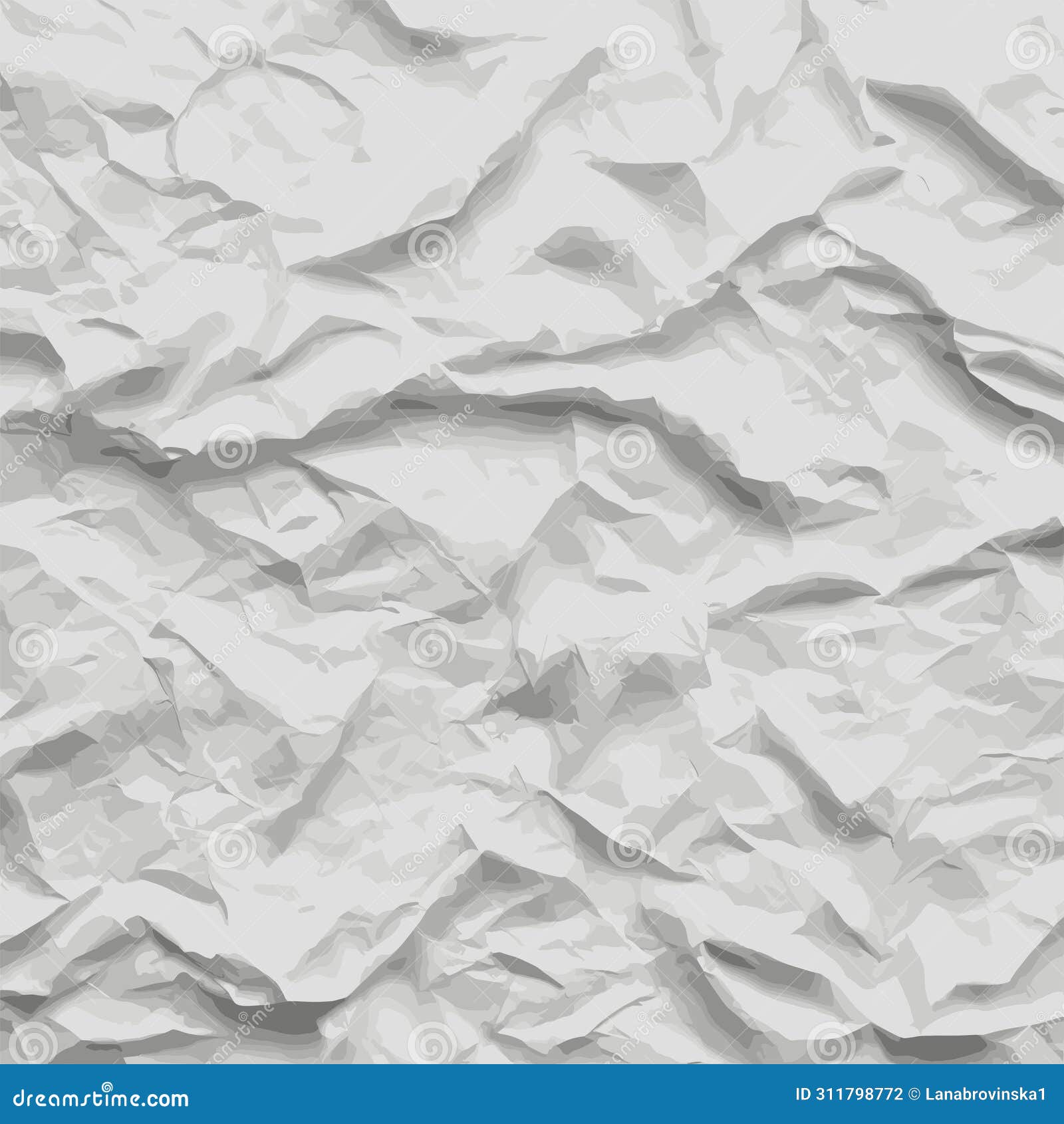 Crumpled White Paper Vector Art Background Banner Stock Illustration ...