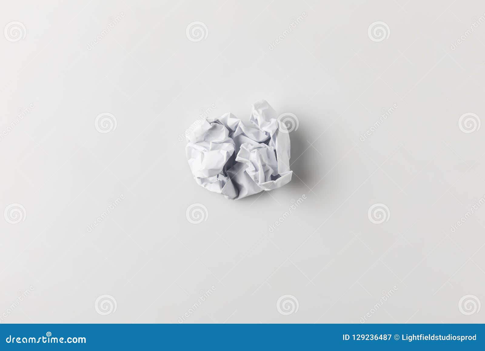 Top view of crumpled paper stock image. Image of white - 129236487