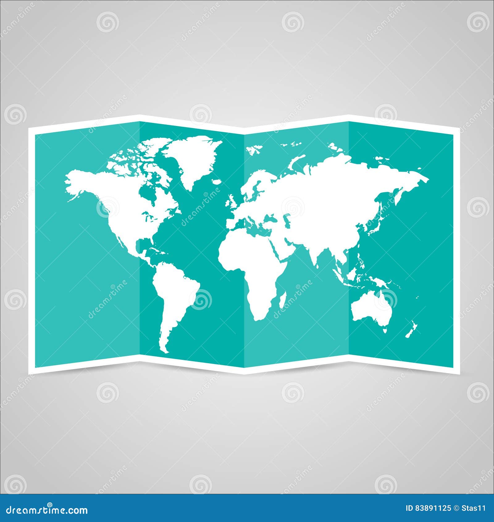 Crumpled Paper of World Map. Vector Illustration Stock Illustration ...