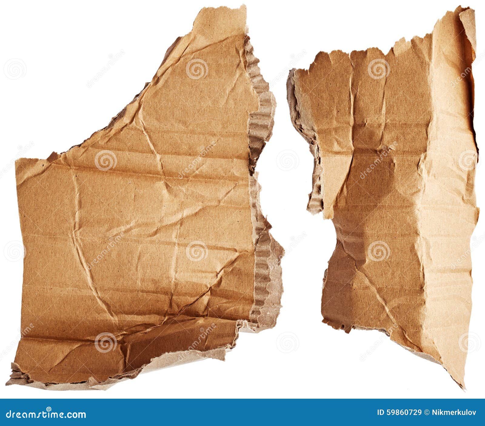 Crumpled Pieces of Cardboard Stock Image - Image of frame, brown: 59860729