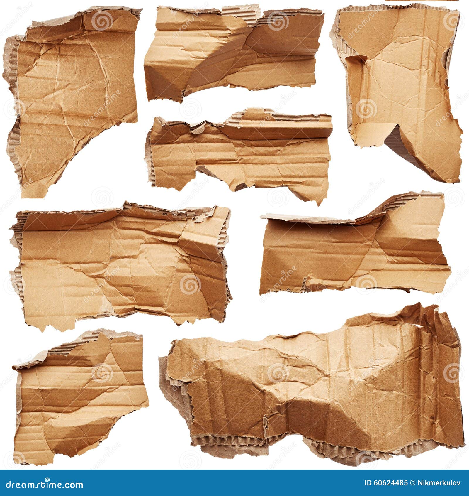 Crumpled Pieces of Cardboard Stock Image - Image of design, texture ...